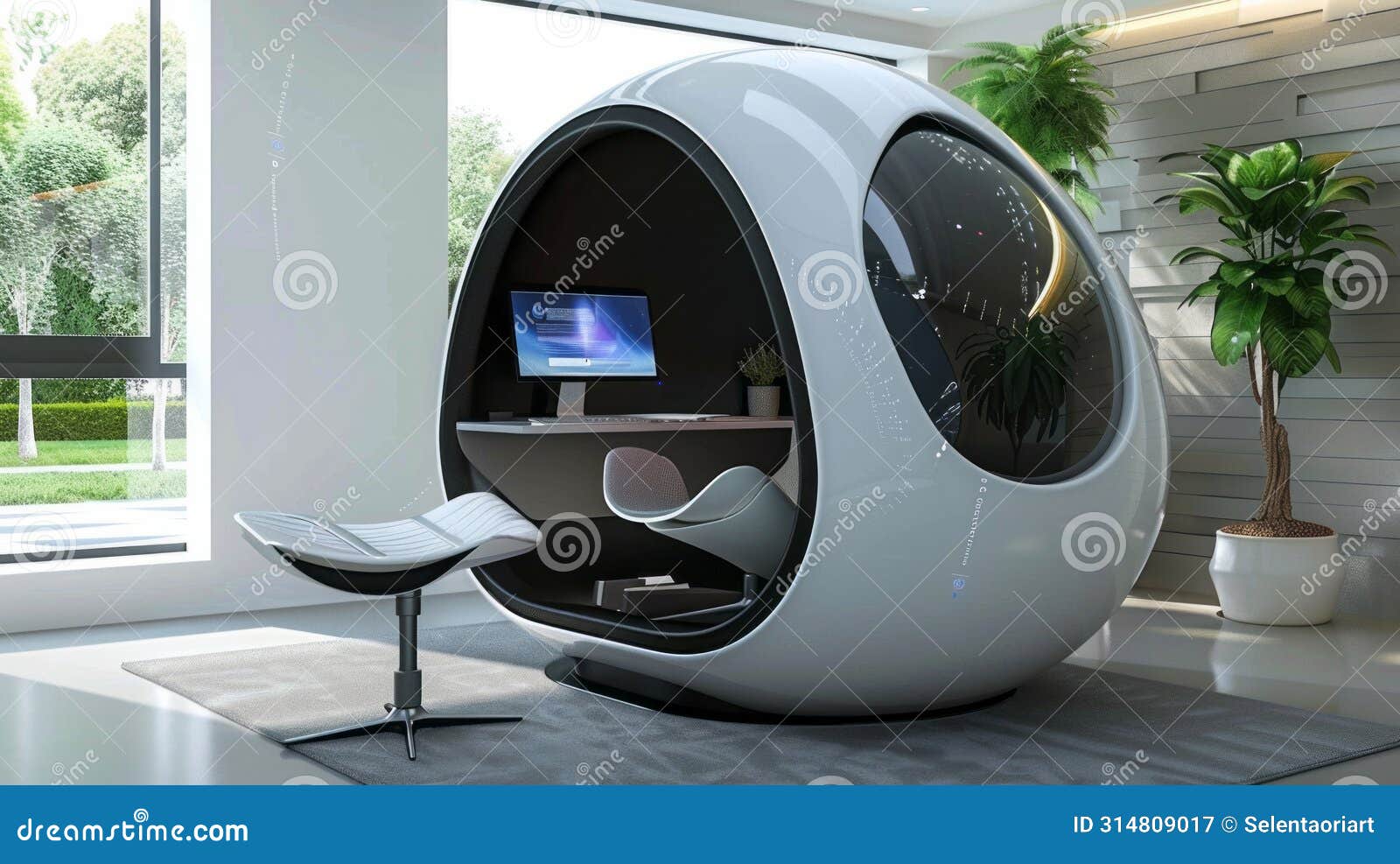 Futuristic Office Pod stock illustration. Illustration of technology ...
