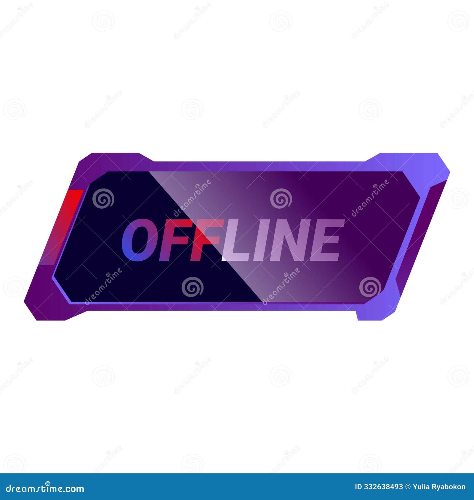 Futuristic Offline Twitch Banner. Cyberpunk Glowing Offline Title For ...