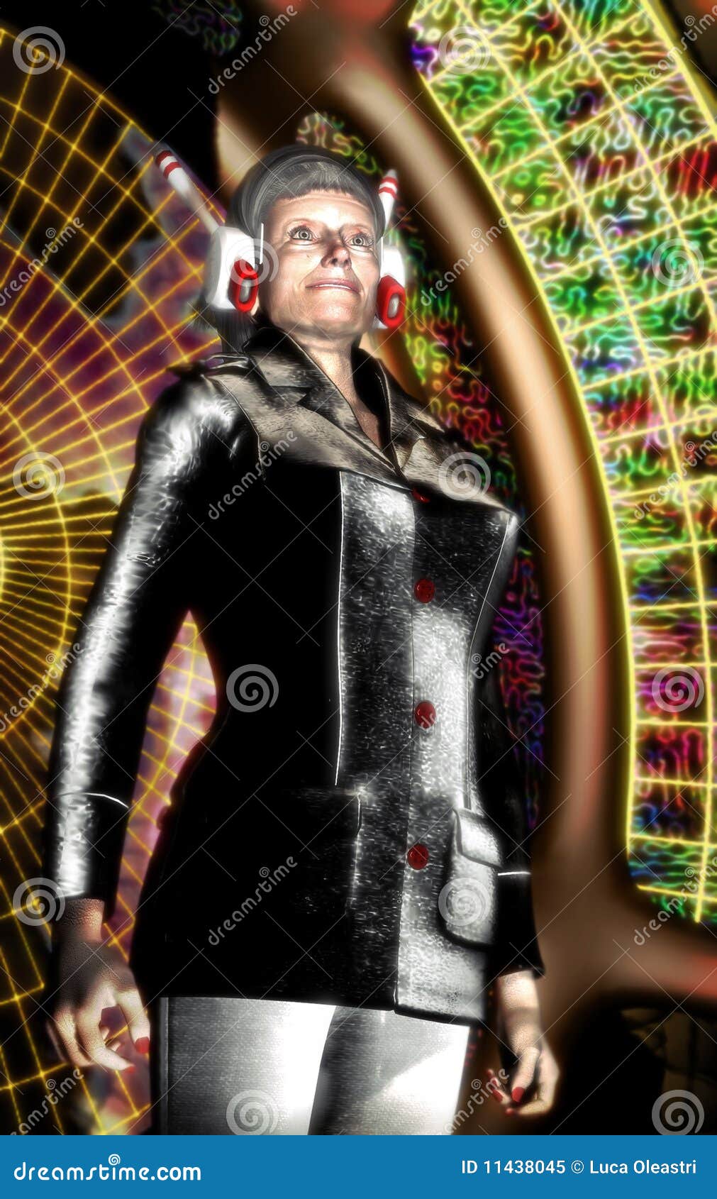 Futuristic old woman stock illustration. Illustration of book - 11438045