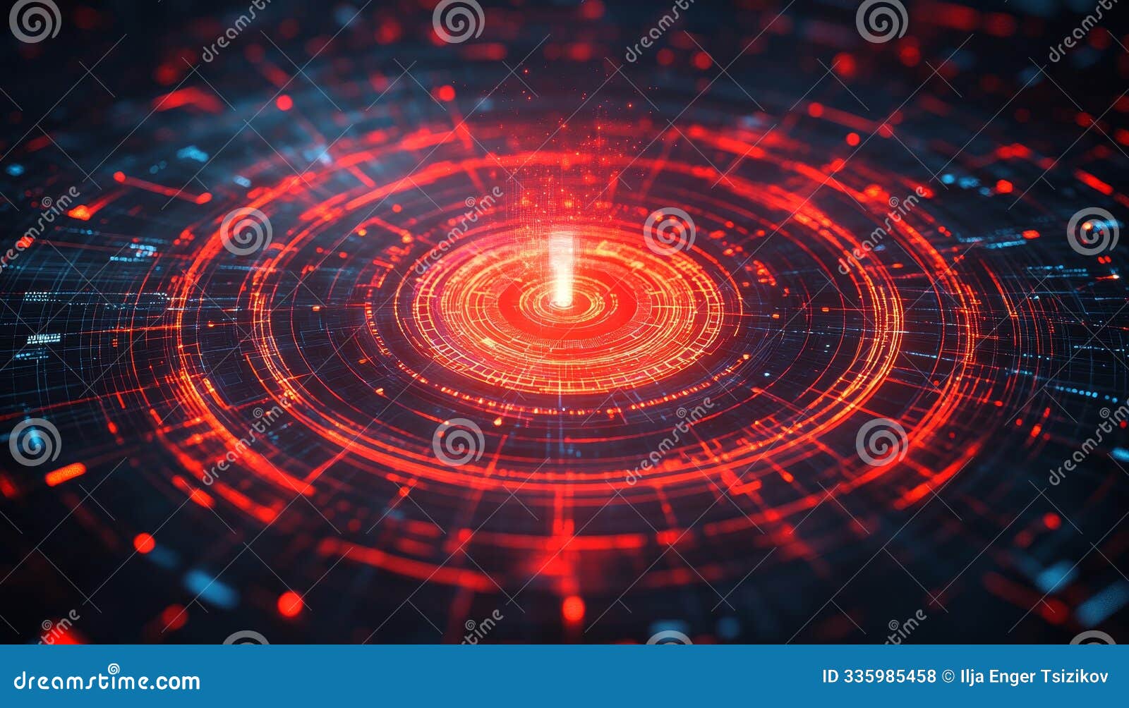 Futuristic Orange and Red Radar Screen for Technology Innovation ...