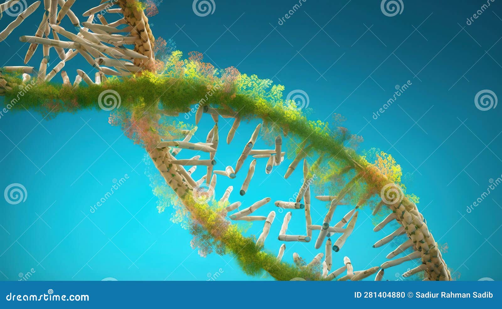 Futuristic Organic Shaped DNA Structure Made Out of Nature. Stock ...