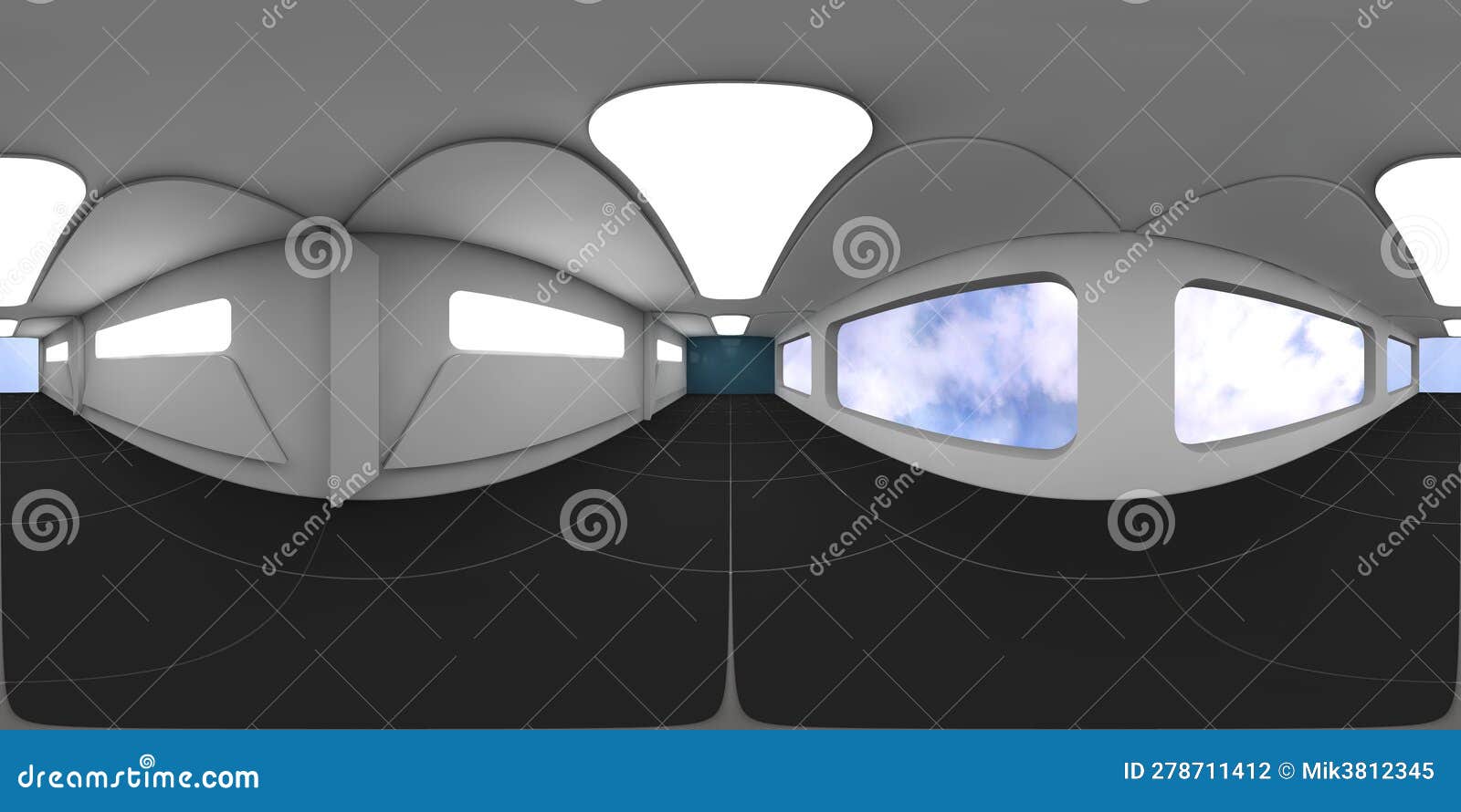 Futuristic panoramic HDRI stock illustration. Illustration of render ...
