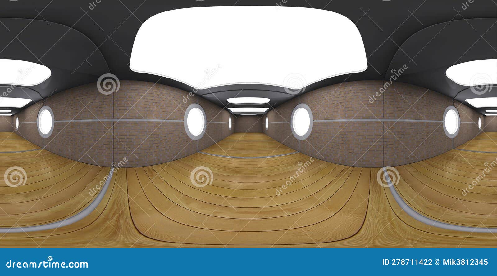 Futuristic Panoramic Billboard Mockup. Cyberpunk Style Frame Interior ...