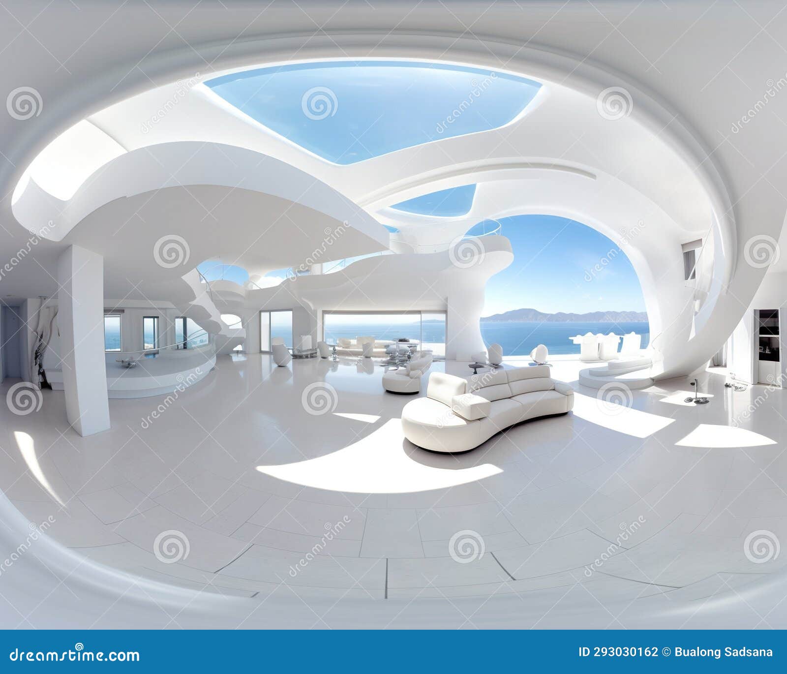 Futuristic Panoramic HDRI Render. Stock Illustration - Illustration of ...