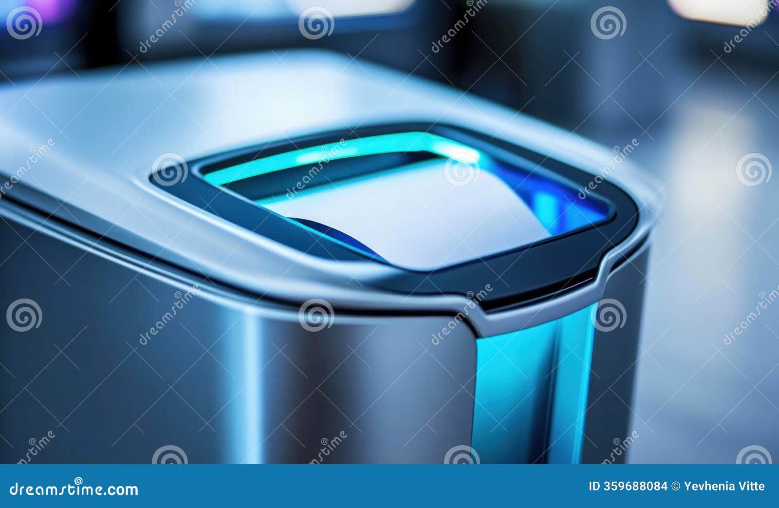 Futuristic Paper Bin with Interactive LED Lighting Stock Illustration ...