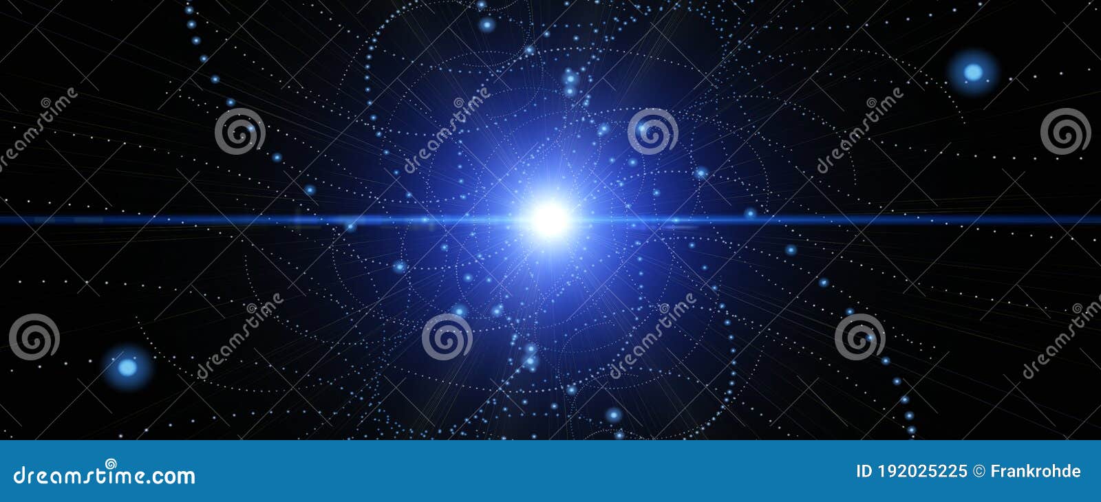 Futuristic Particle Panorama Design Illustration with Lights Stock ...