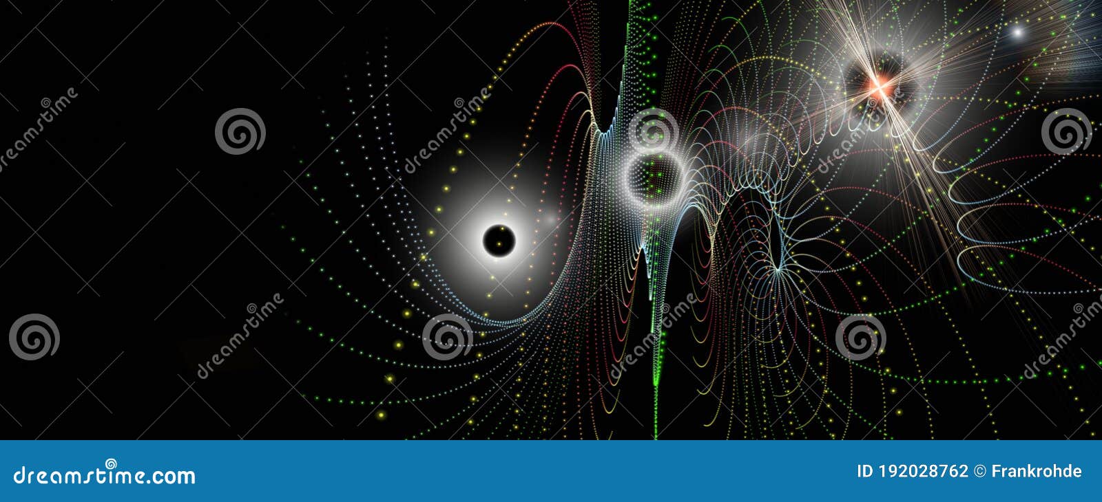 Futuristic Particle Panorama Design Illustration with Lights Stock ...