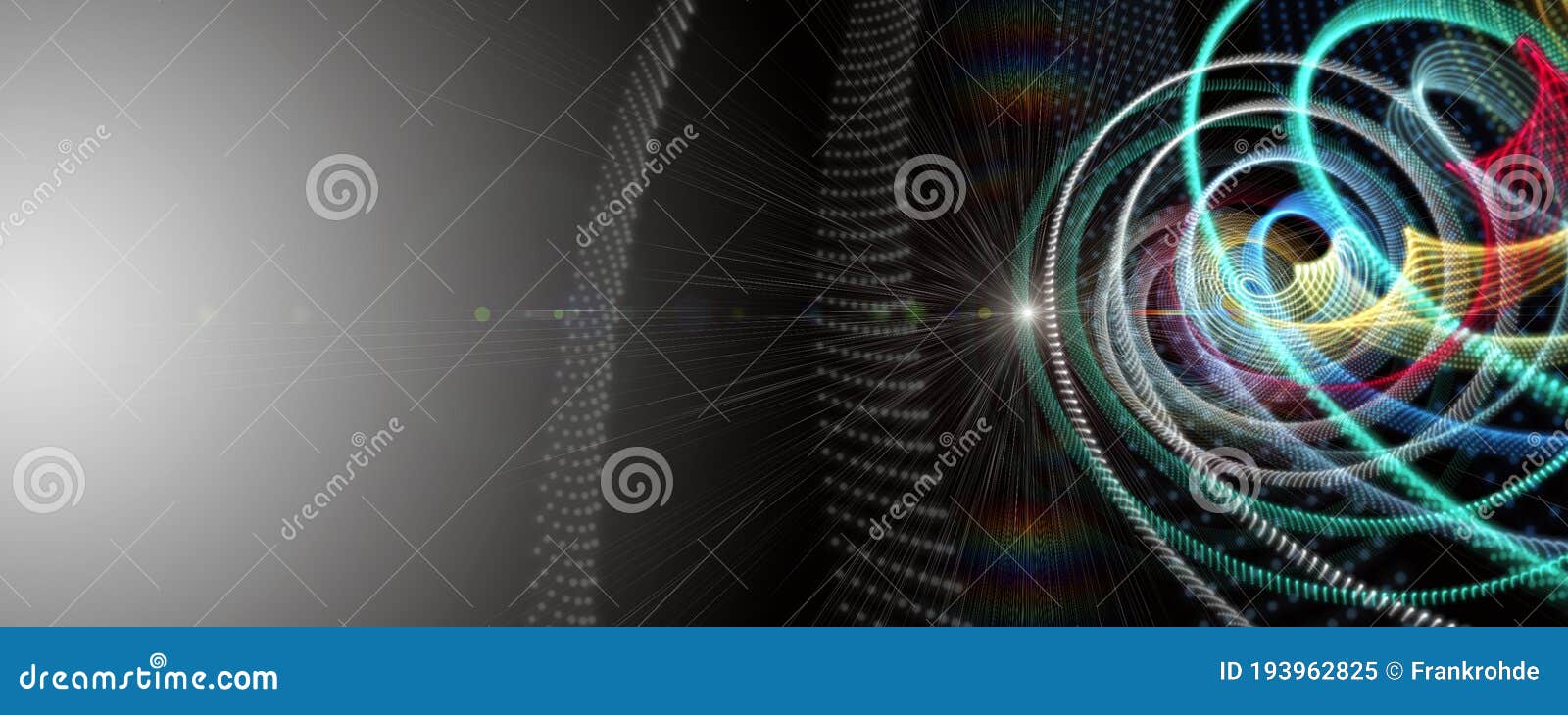 Futuristic Particle Panorama Design Illustration with Lights Stock ...