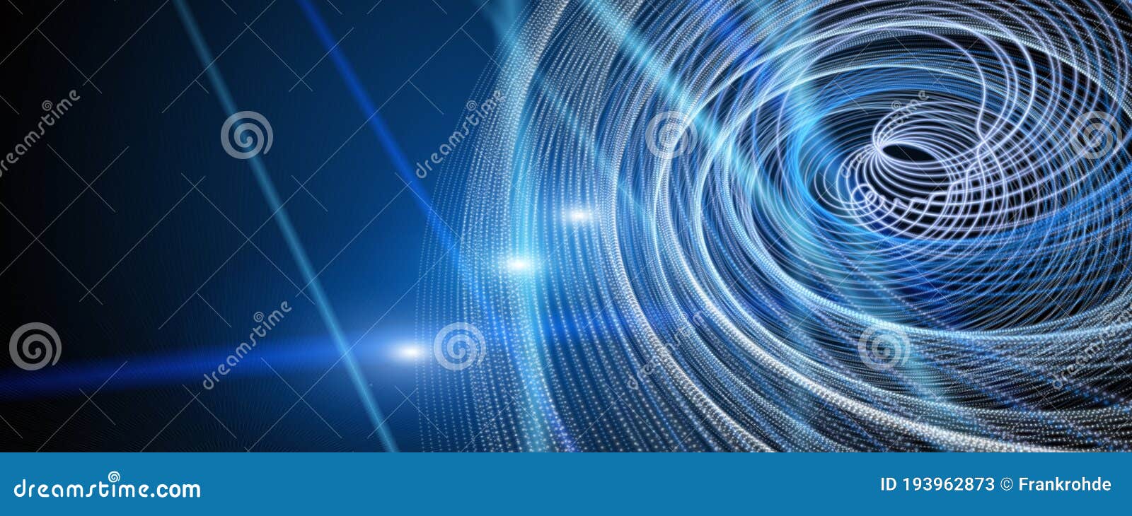 Futuristic Particle Panorama Design Illustration with Lights Stock ...