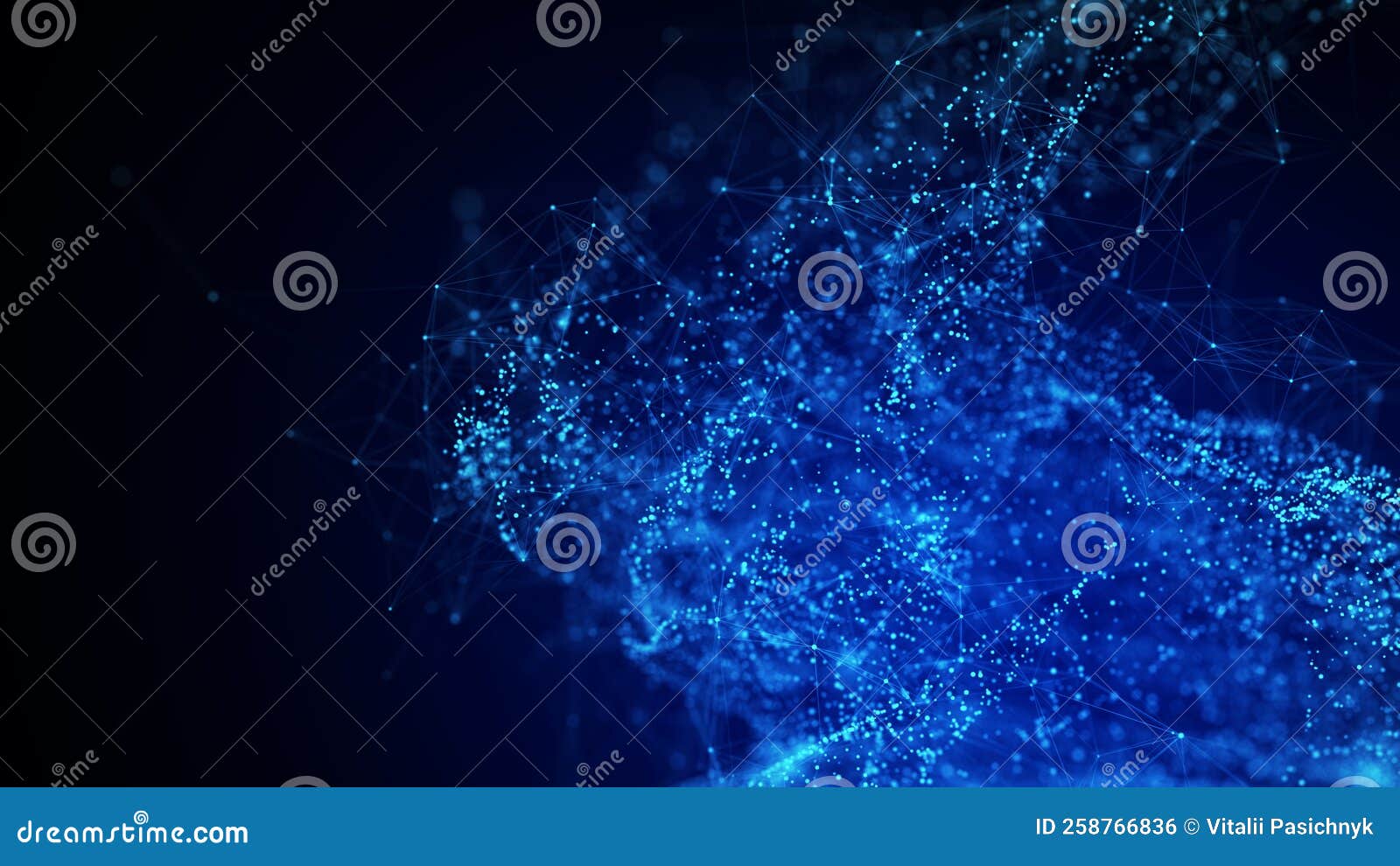 Futuristic Particle Swirl. Dynamic Flow of Abstract Dust in Cyberspace ...