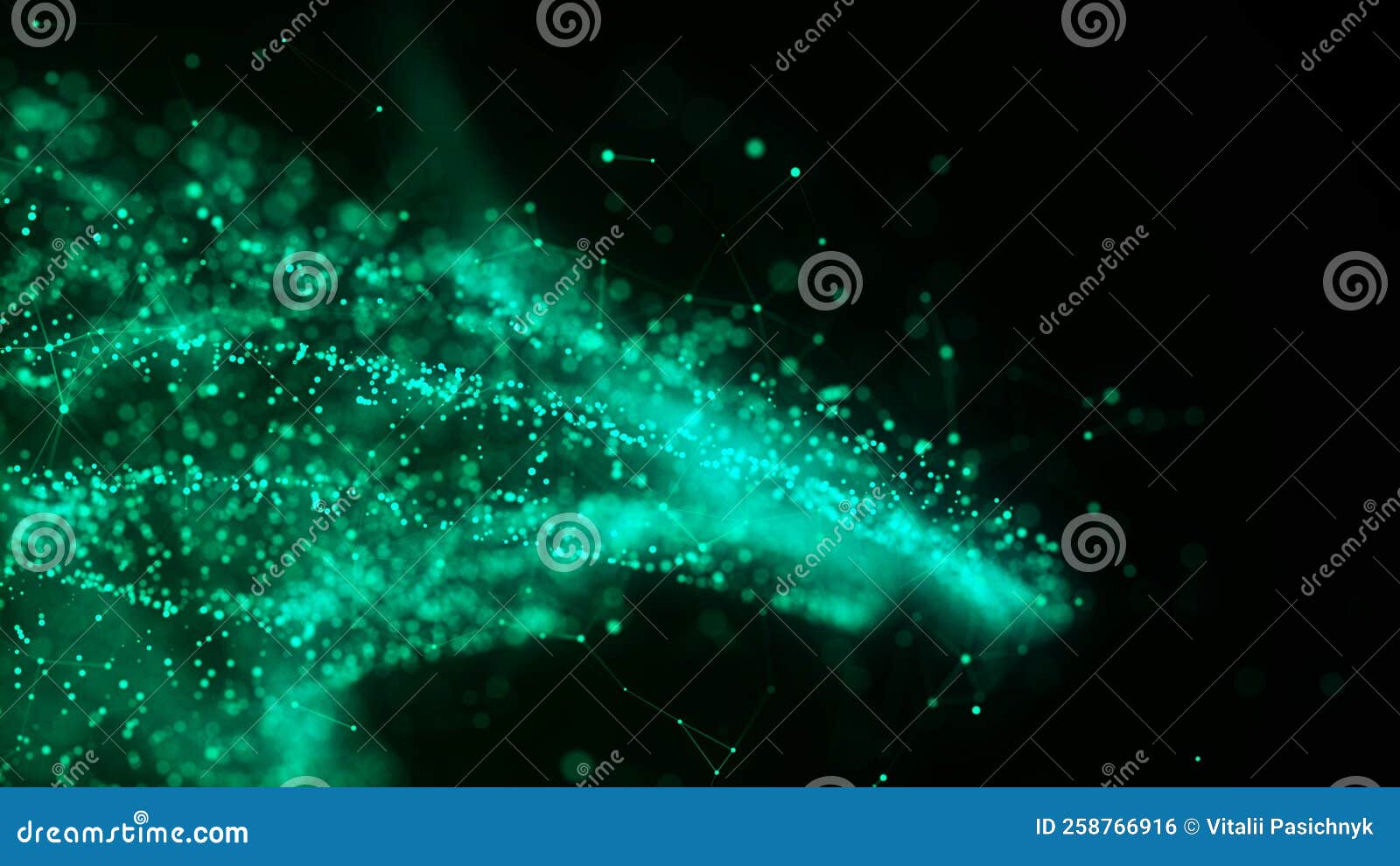 Futuristic Particle Swirl. Dynamic Flow of Abstract Dust in Cyberspace ...
