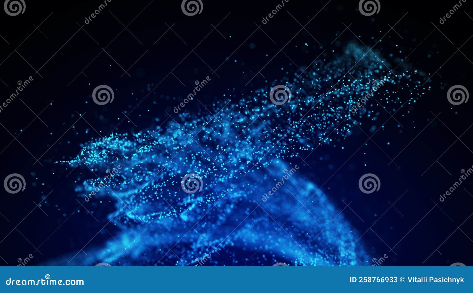 Futuristic Particle Swirl. Dynamic Flow of Abstract Dust in Cyberspace ...
