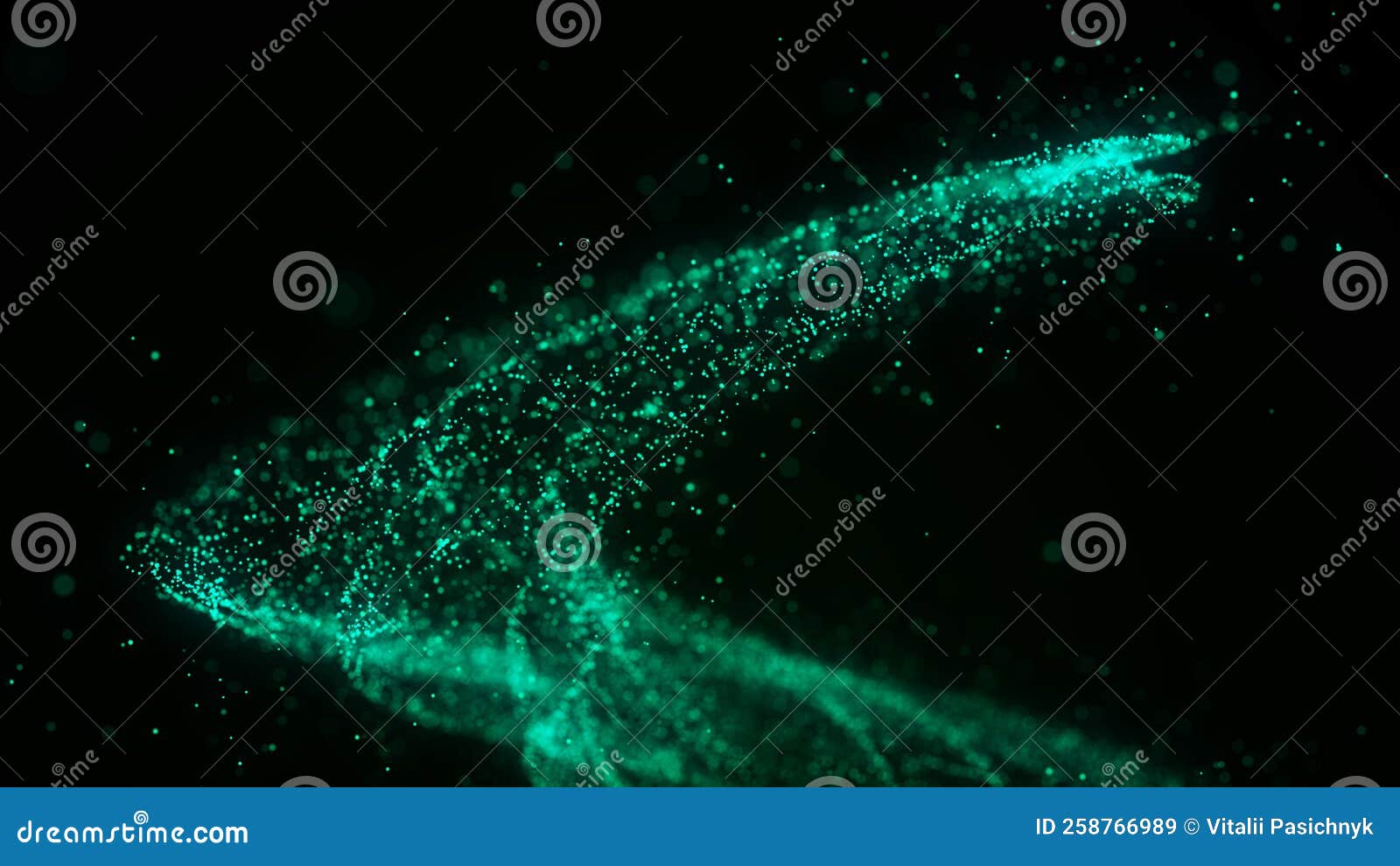 Futuristic Particle Swirl. Dynamic Flow of Abstract Dust in Cyberspace ...