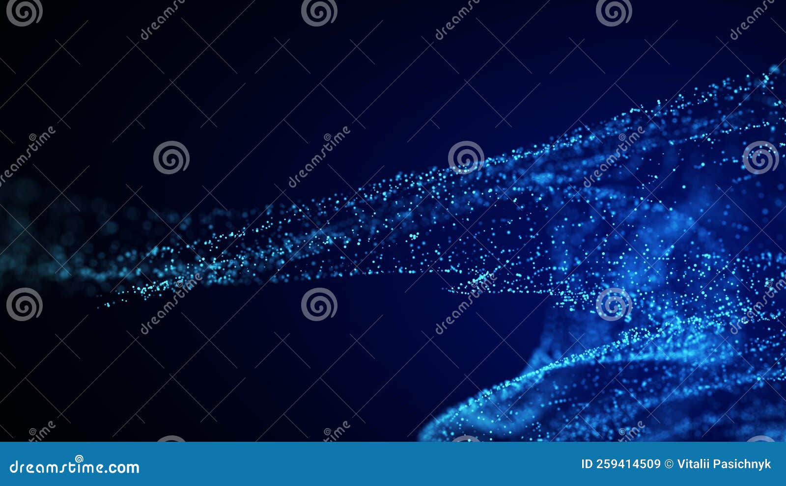 Futuristic Particle Swirl. Dynamic Flow of Abstract Dust in Cyberspace ...