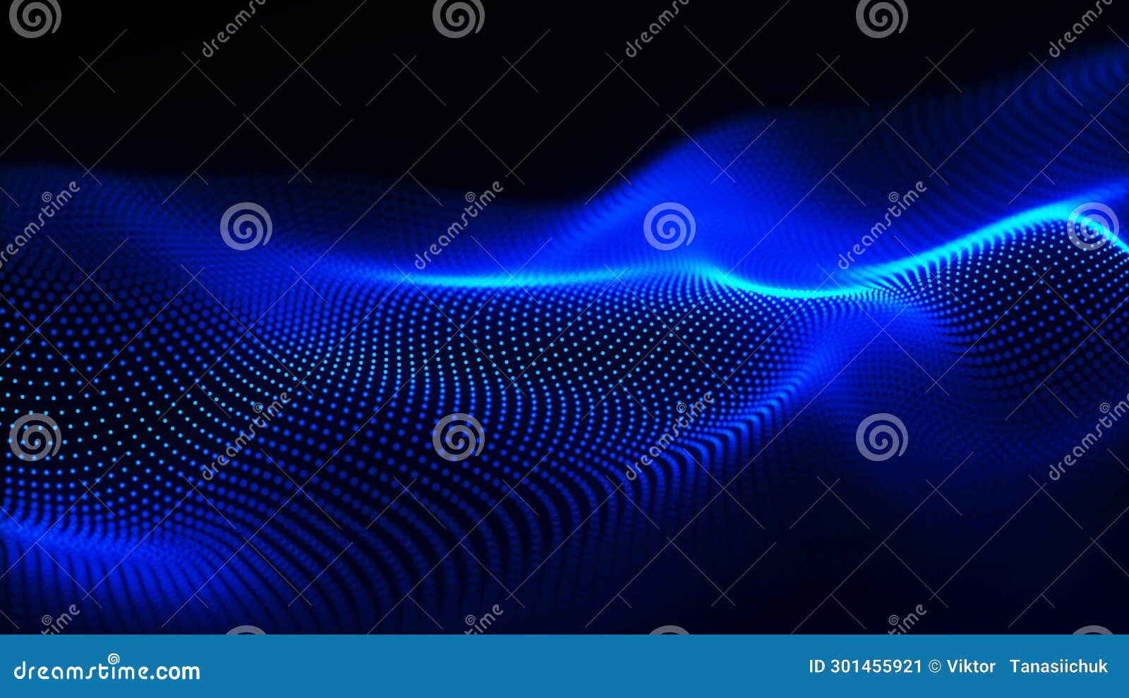 Futuristic Particle Wave. Abstract Technology Background. Big Data ...