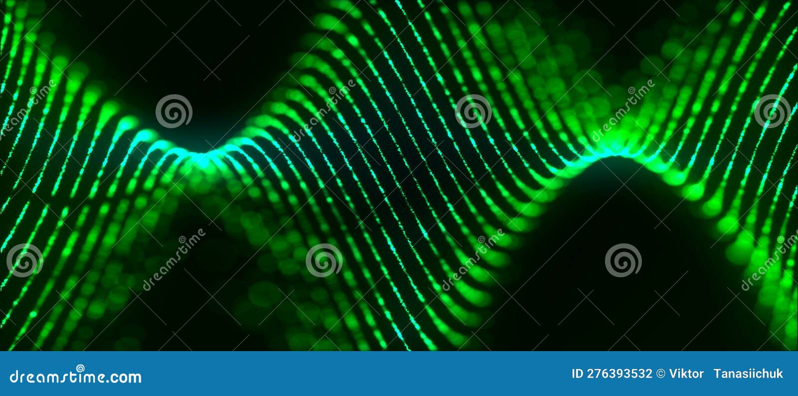 Futuristic Particle Wave. Abstract Technology Background. Big Data ...