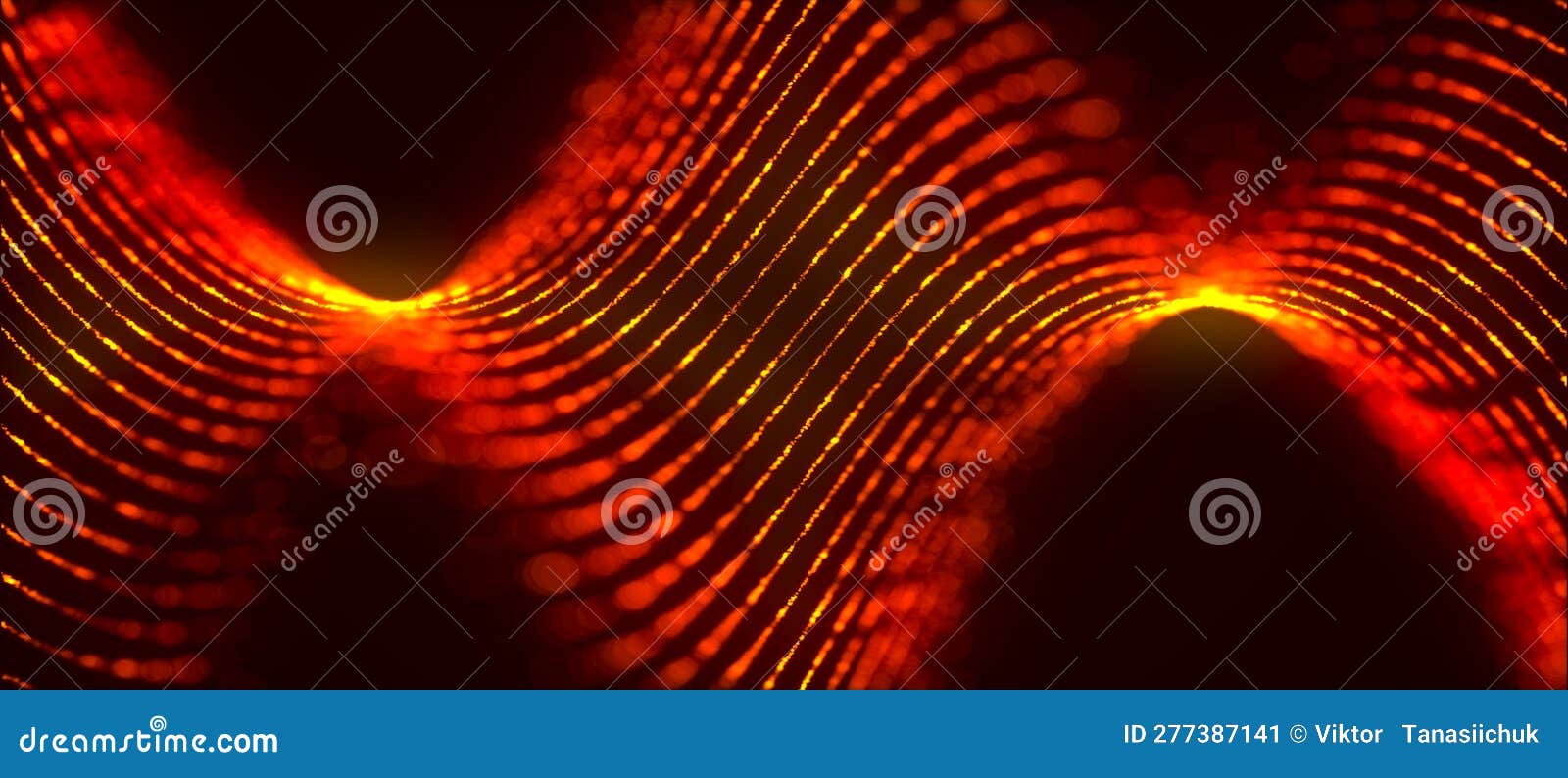 Futuristic Particle Wave. Abstract Technology Background. Big Data ...