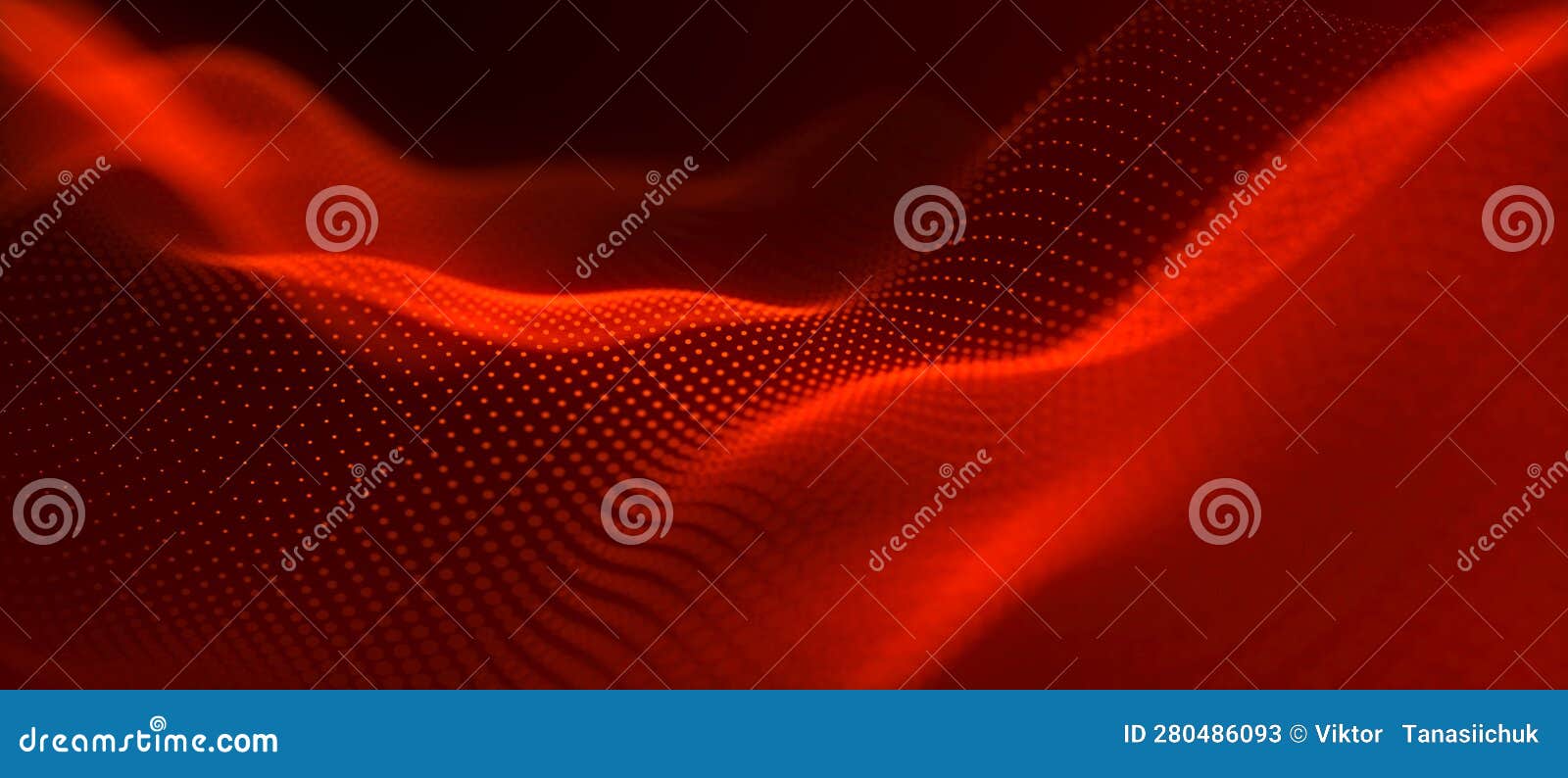 Futuristic Particle Wave. Abstract Technology Background. Big Data ...