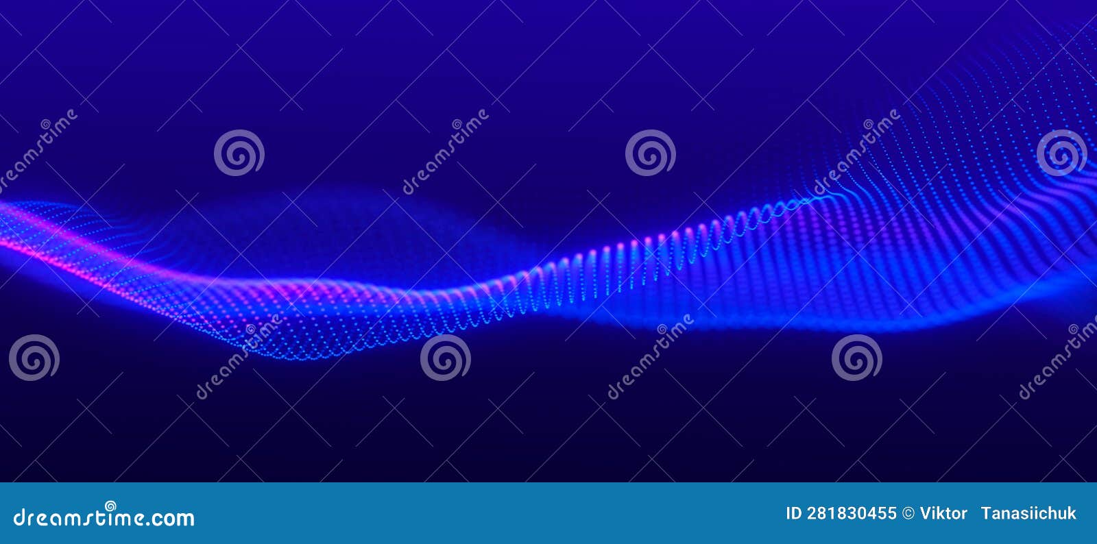Futuristic Particle Wave. Abstract Technology Background. Big Data ...