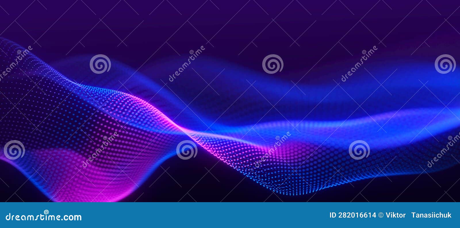 Futuristic Particle Wave. Abstract Technology Background. Big Data ...