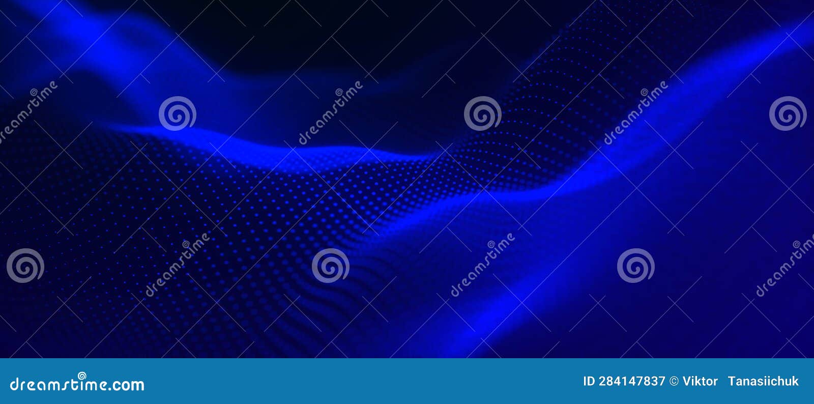 Futuristic Particle Wave. Abstract Technology Background. Big Data ...