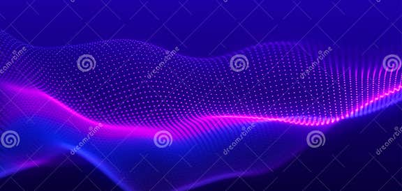 Futuristic Particle Wave. Abstract Technology Background. Big Data ...