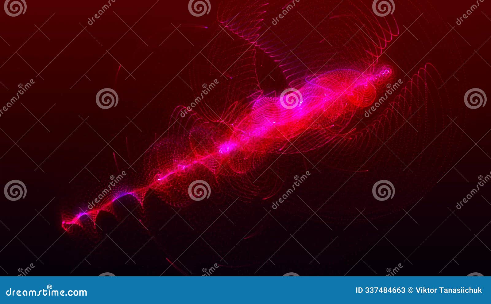 Futuristic Particle Wave. Abstract Technology Background. Space Gun ...