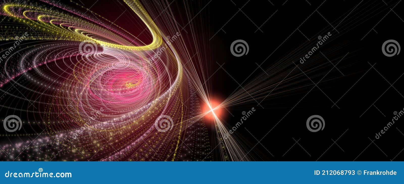 Futuristic Particle Wave Panorama Design with Lights Stock Illustration ...