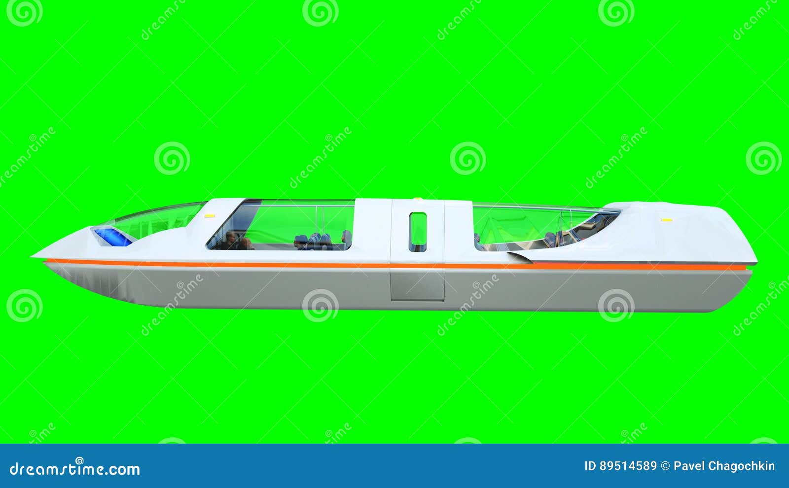 Futuristic Passenger Flying Bus. Transport of the Future. 3d Rendering ...