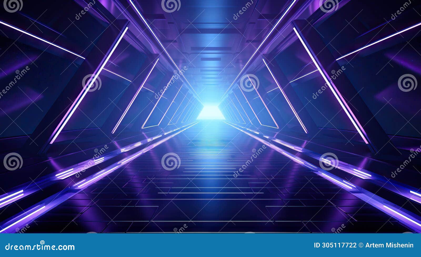 Futuristic Path, in the Style of Dark Turquoise and Light Violet, Art ...