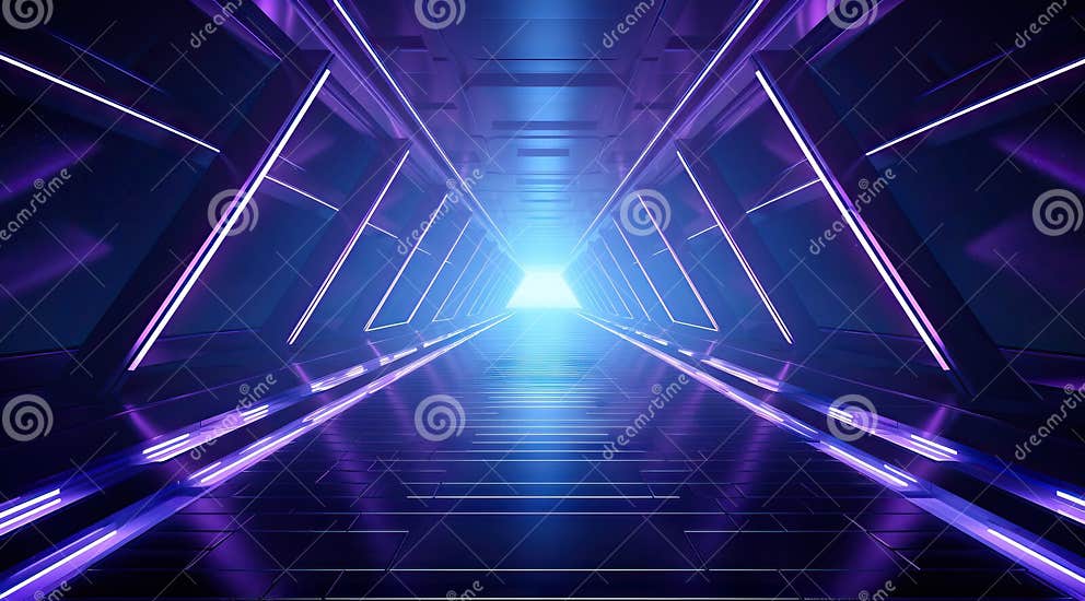 Futuristic Path, in the Style of Dark Turquoise and Light Violet, Art ...