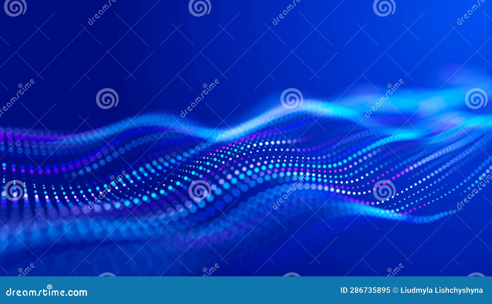 Futuristic Pattern of Dots Smoothly Moving in a Wave. Abstract ...