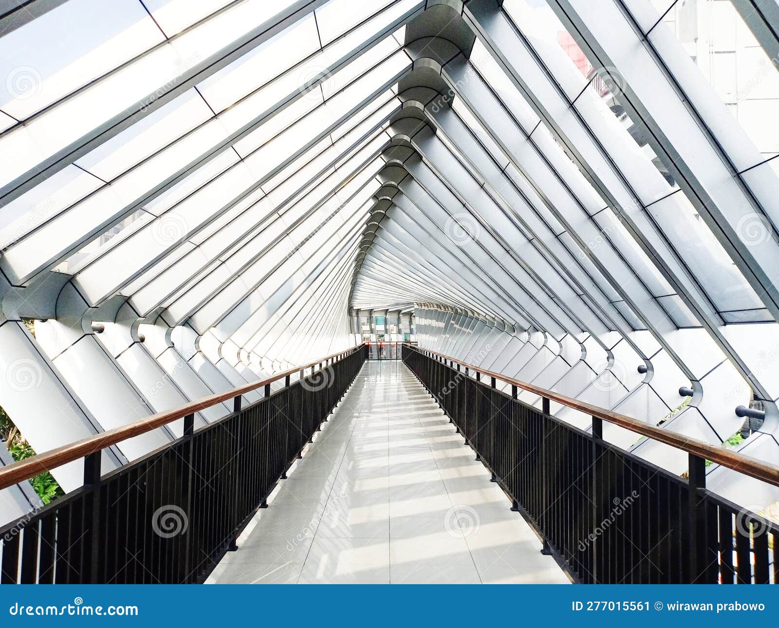 Futuristic Pedestrian Bridge Stock Image - Image of footpath ...