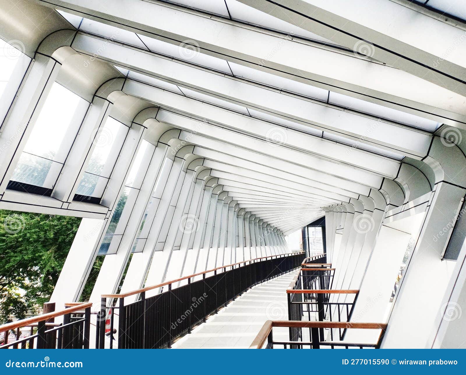 Futuristic Pedestrian Bridge Stock Photo - Image of downtown, exterior ...