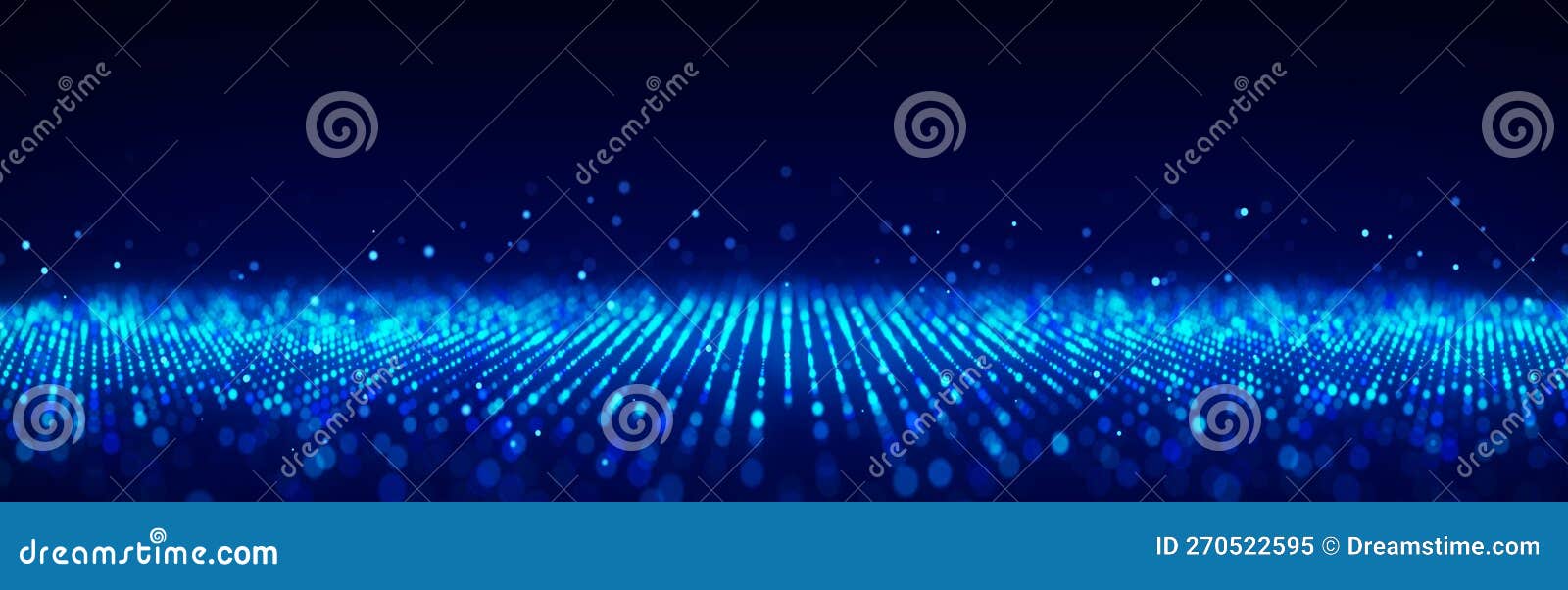 Futuristic Perspective Grid in Digital Cyberspace. Flow of Binary Code ...