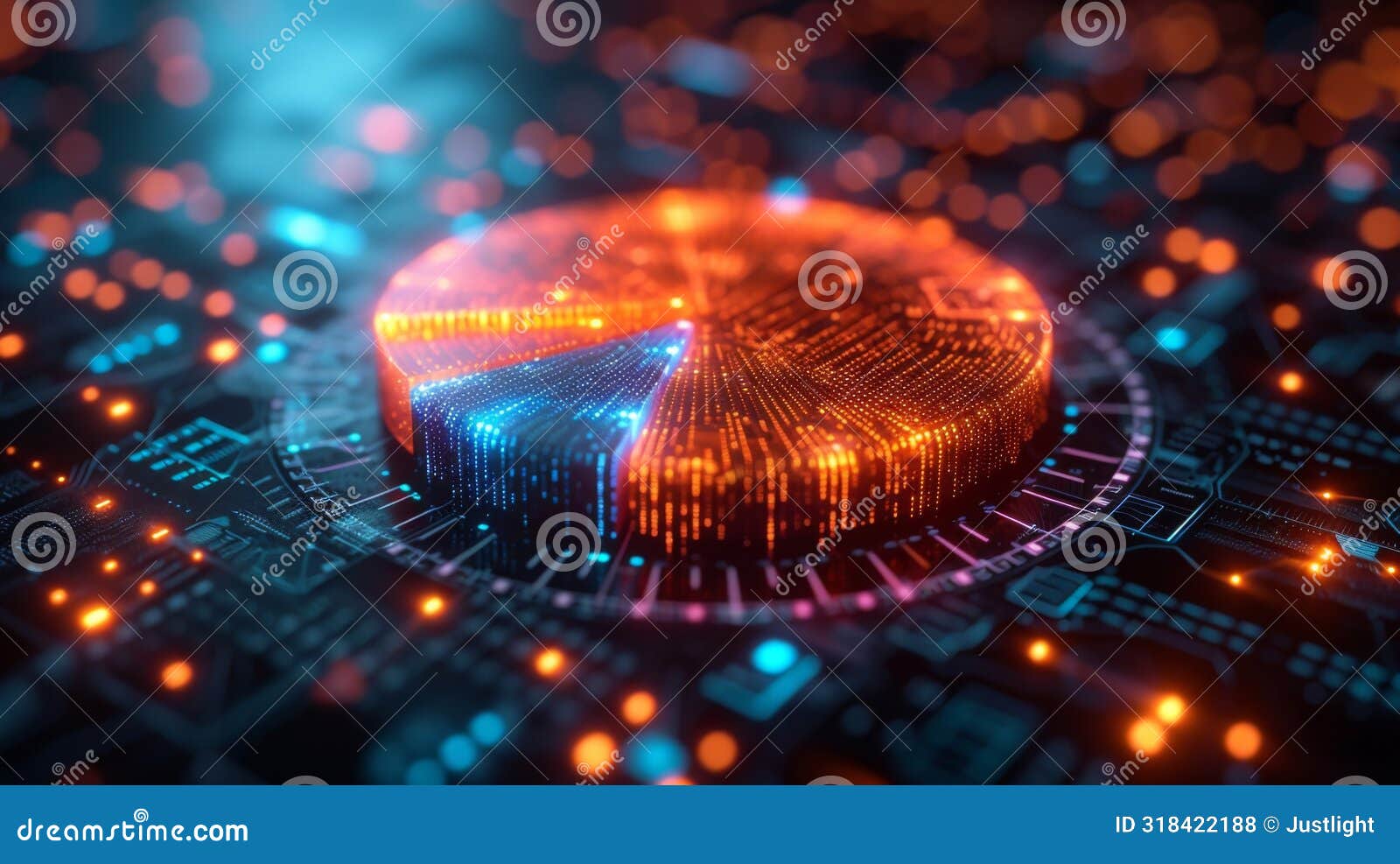 A Futuristic Pie Chart Depicting the Breakdown of Income Expenses and ...