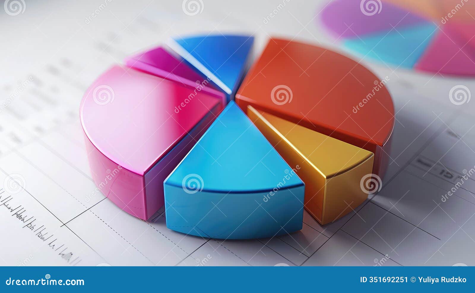 Futuristic Pie Chart Illustrating Income, Expenses, and Savings - a ...