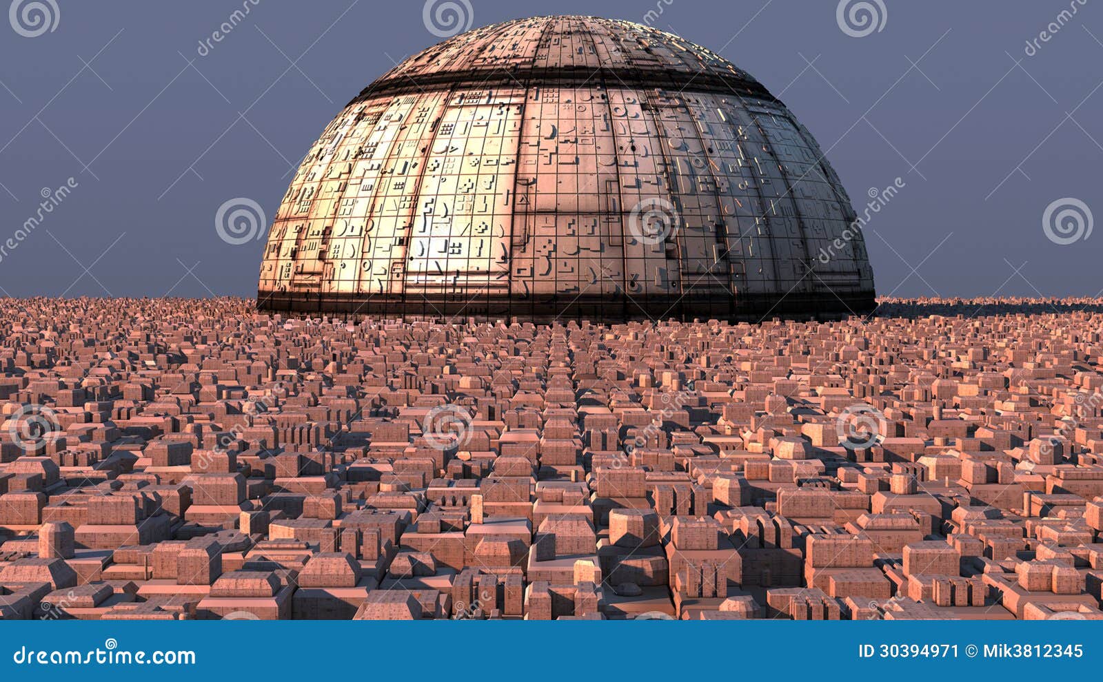 Futuristic planet stock illustration. Illustration of mega - 30394971