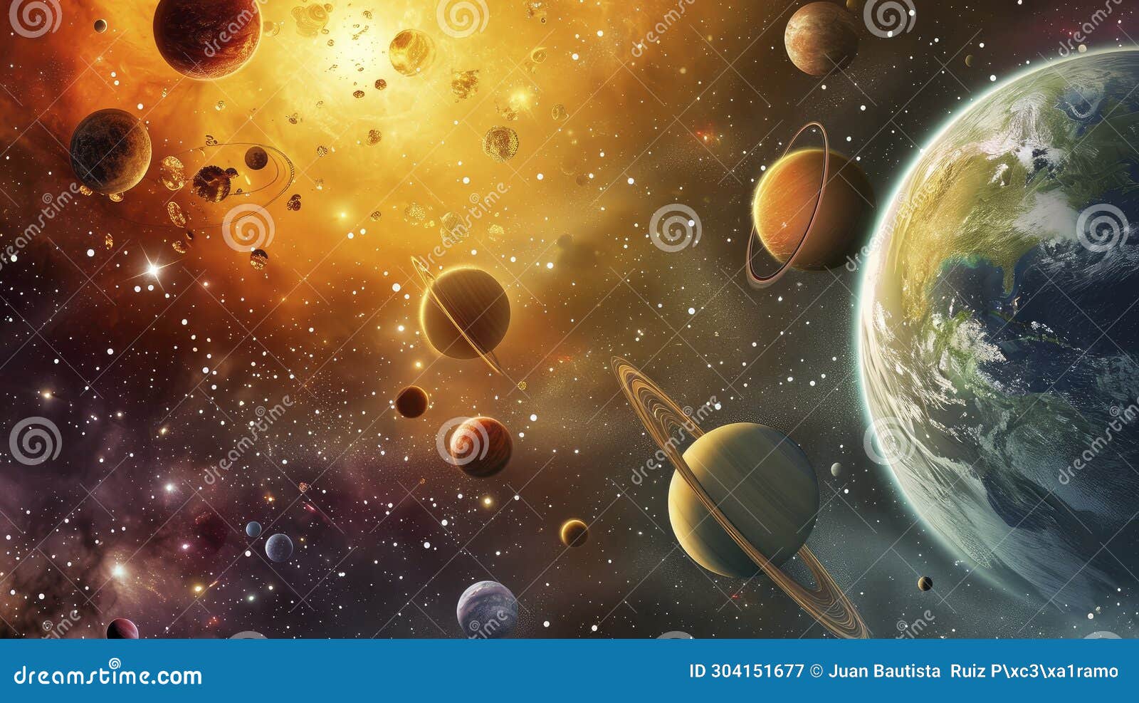 Futuristic Planetary Alignment in Alien Terrain. Stock Image - Image of ...