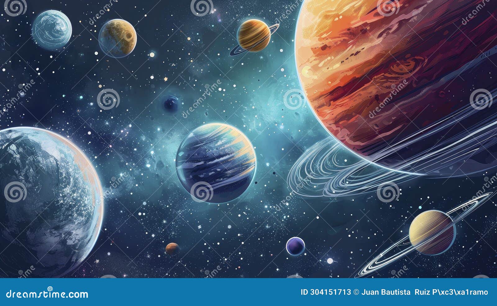 Futuristic Planetary Alignment in Alien Terrain. Stock Image - Image of ...