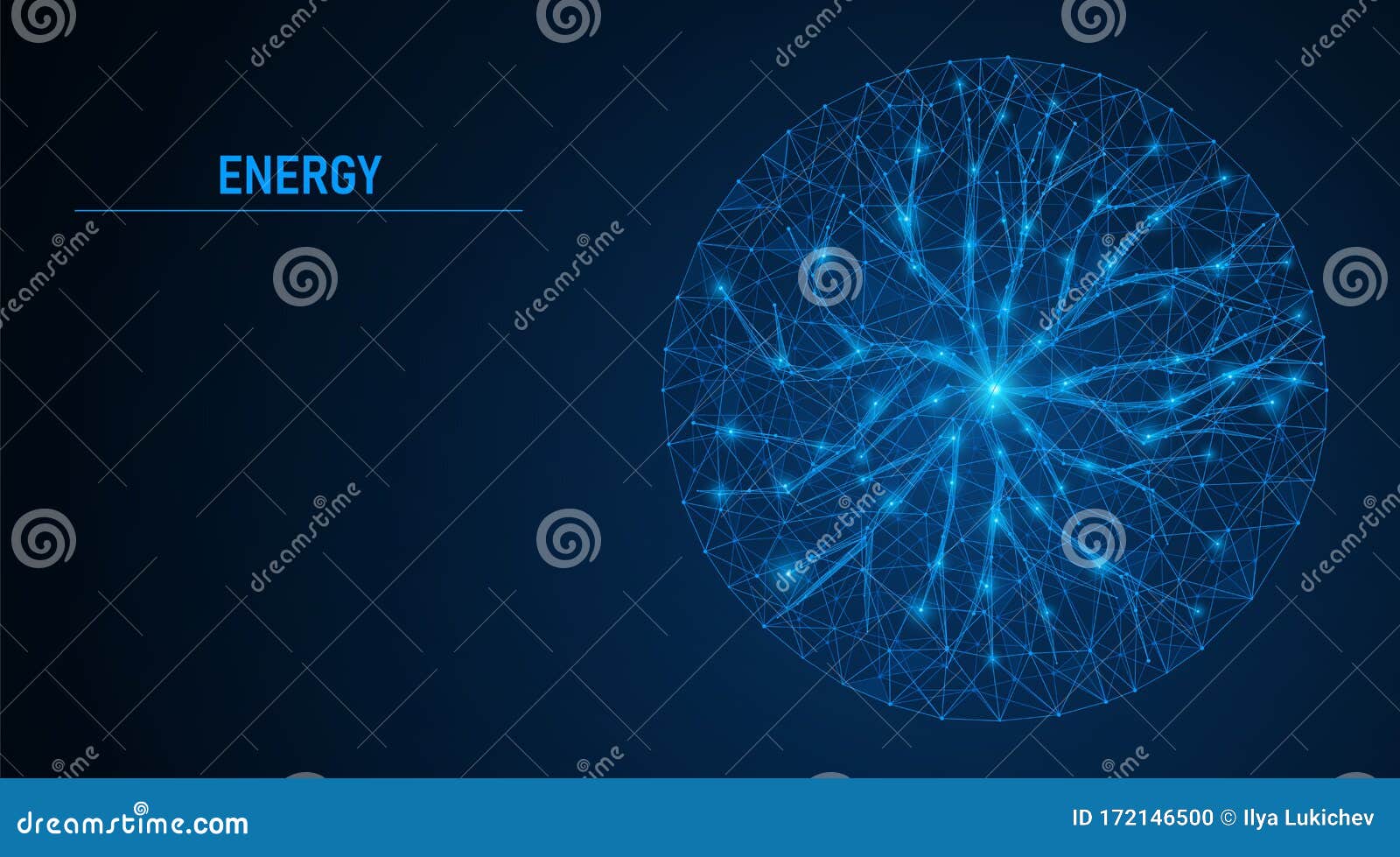 Futuristic Plasma Energy Ball. Low-poly 3d Vector Illustration ...