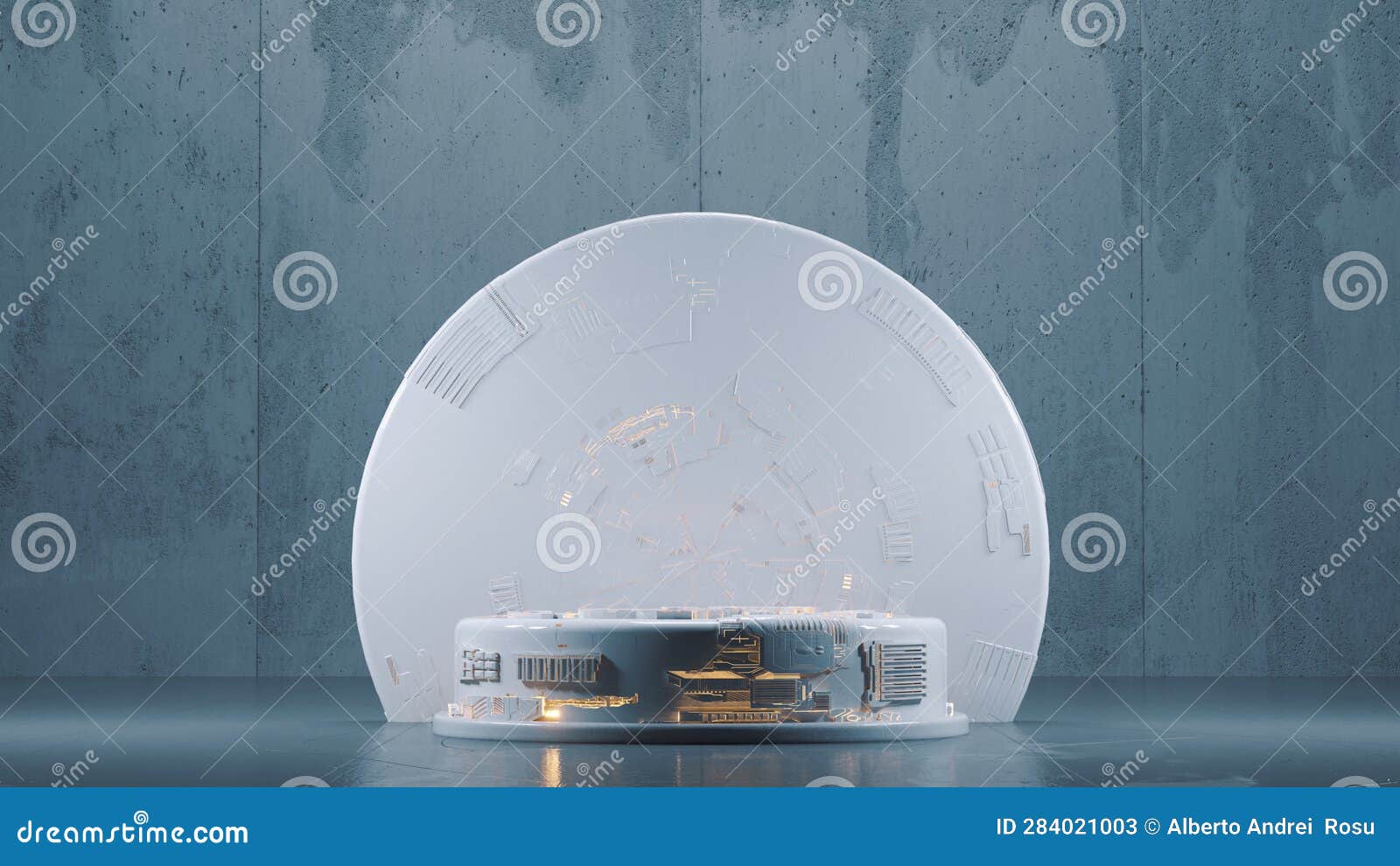 Futuristic platform stock illustration. Illustration of exhibition ...