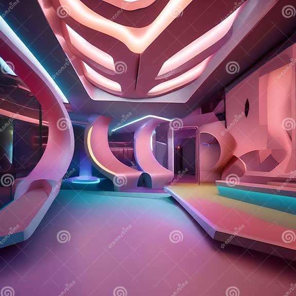 A Futuristic Playground of Interactive Shapes and Forms, Inviting the Viewer To Explore and ...