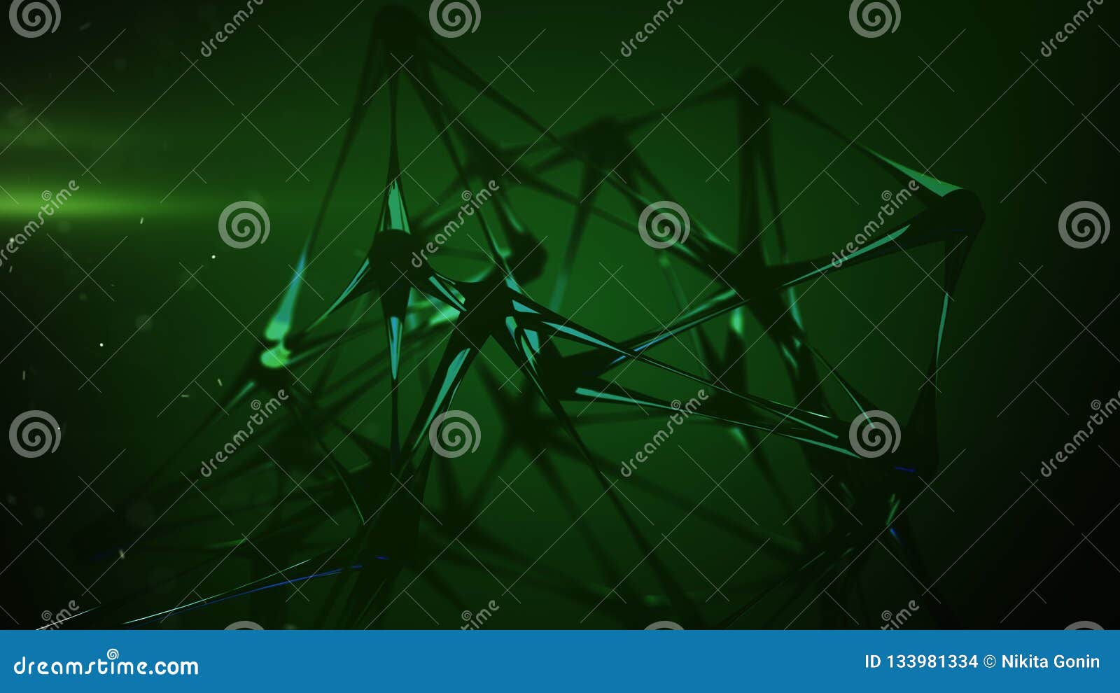 Futuristic Plexus Shape 3D Render Stock Illustration - Illustration of ...