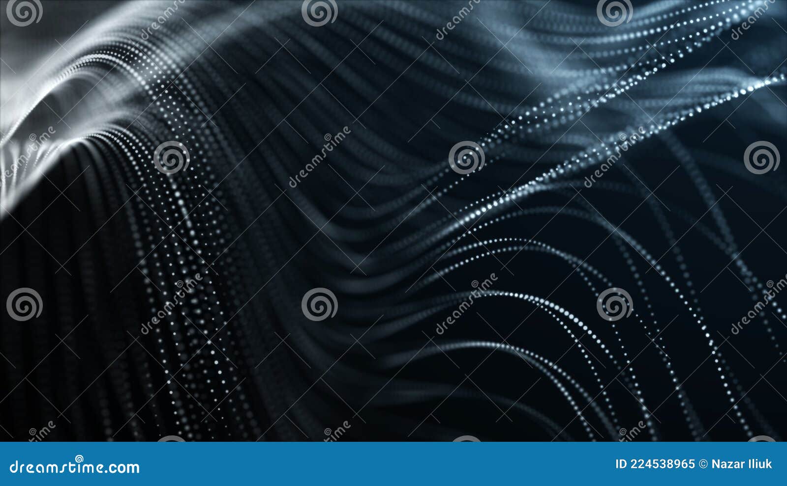 Futuristic Point Wave. Abstract Background with a Dynamic Dots ...