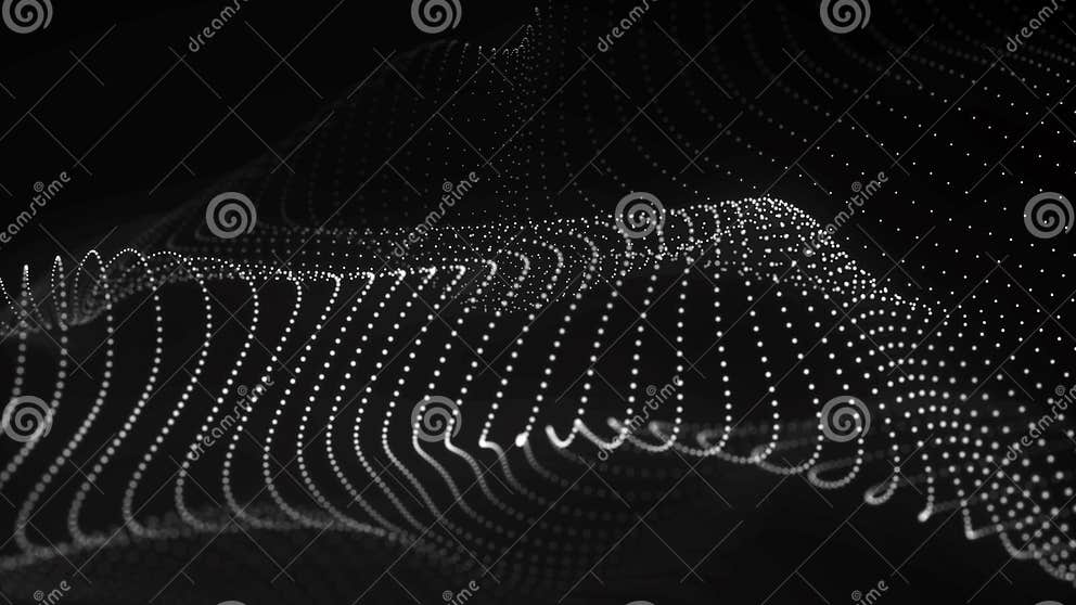 Futuristic Point Wave of Particles. Visualization of Sound Waves ...