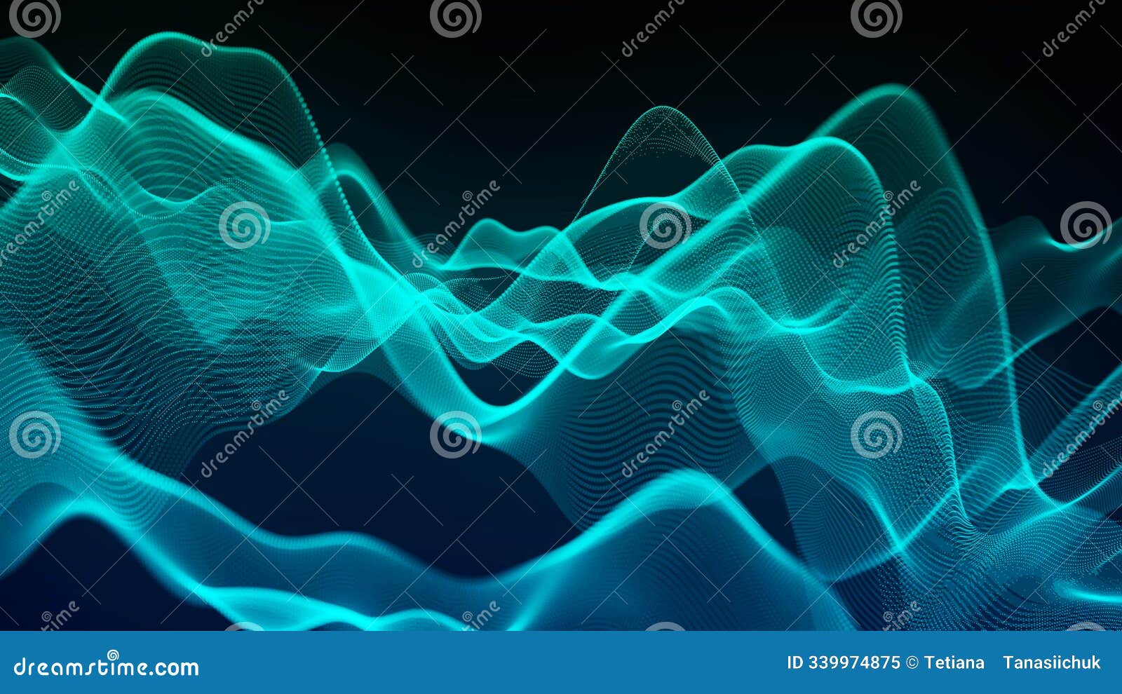 Futuristic Point Wave of Particles. Visualization of Sound Waves ...
