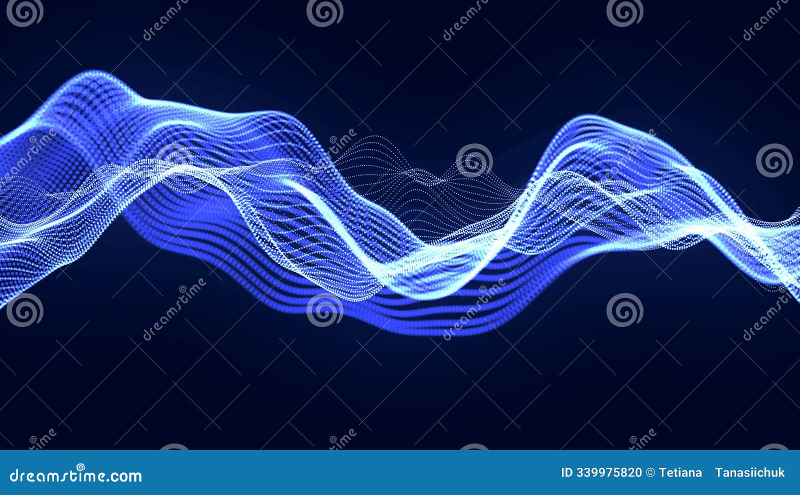 Futuristic Point Wave of Particles. Visualization of Sound Waves ...