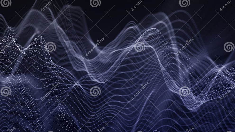 Futuristic Point Wave of Particles. Visualization of Sound Waves ...