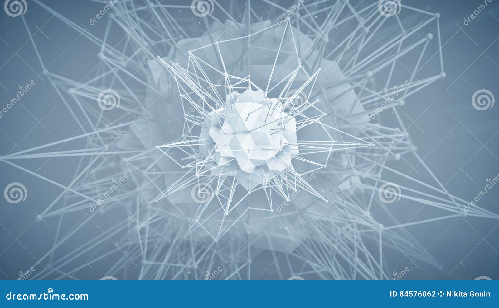 Futuristic Polygonal Core Shape. Abstract 3d Render Stock Illustration ...